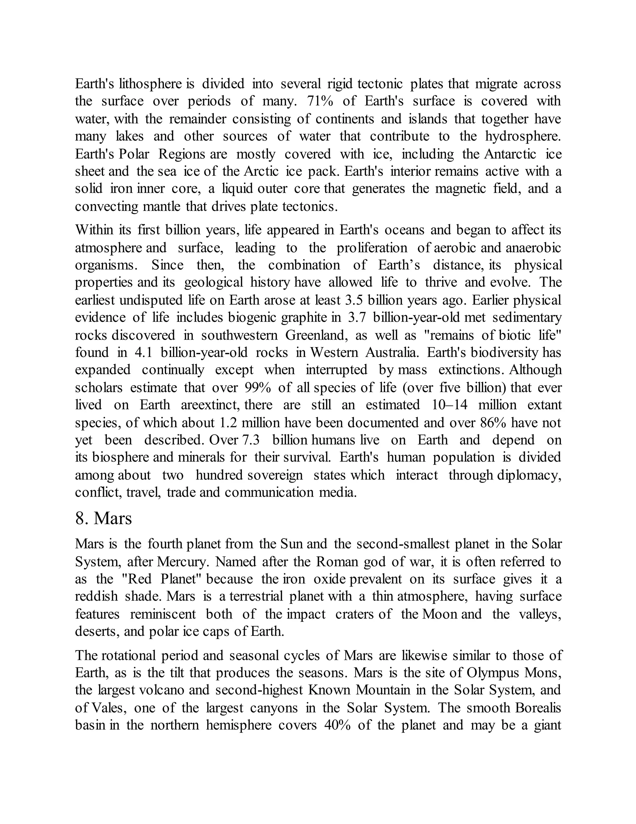 Solar System Assignment | DOCX