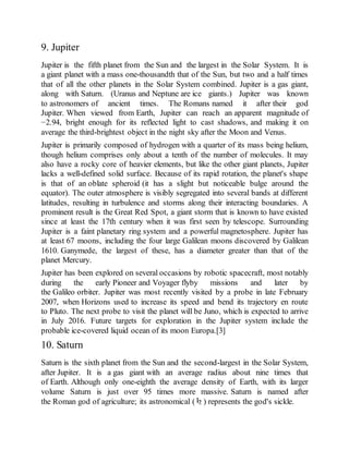 Solar System Assignment | DOCX