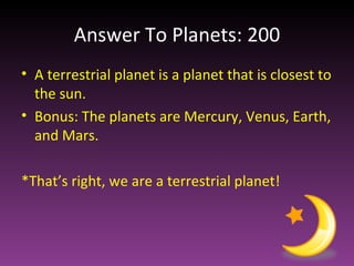 Solar system jeopardy | PPT