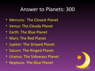 Solar system jeopardy | PPT
