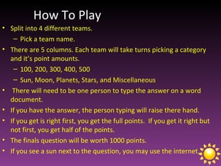 Solar system jeopardy | PPT