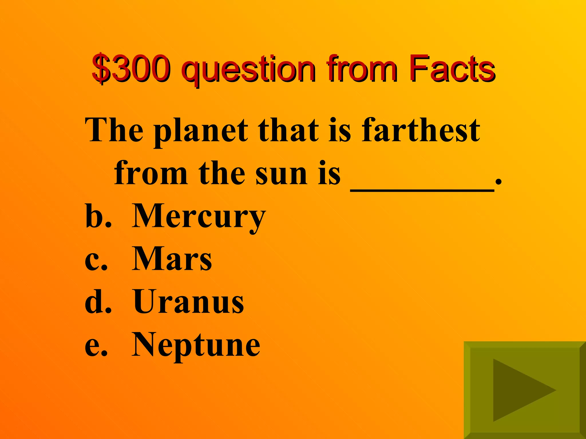 Solar system jeopardy berg | PPT