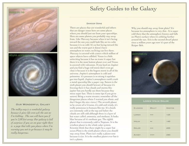 Kristal's Solar System Brochure | PAGES