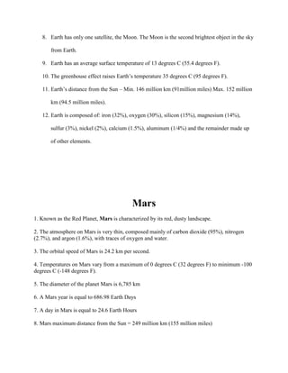Solar system lesson plan | DOCX | Geography | Science