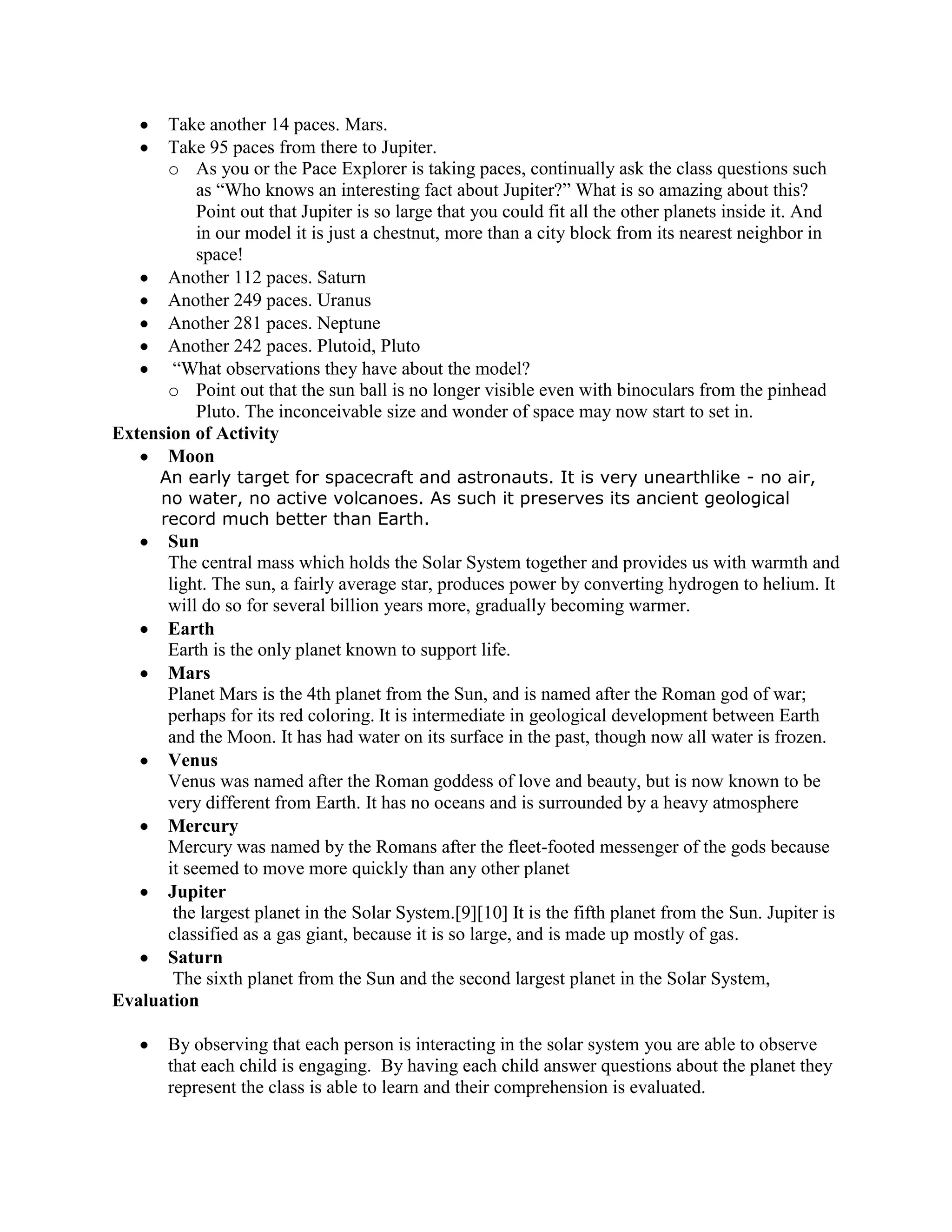 Solar system lesson plan | DOCX