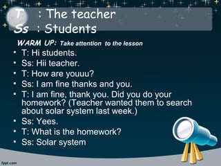 Solar System Lesson Plan | PPT