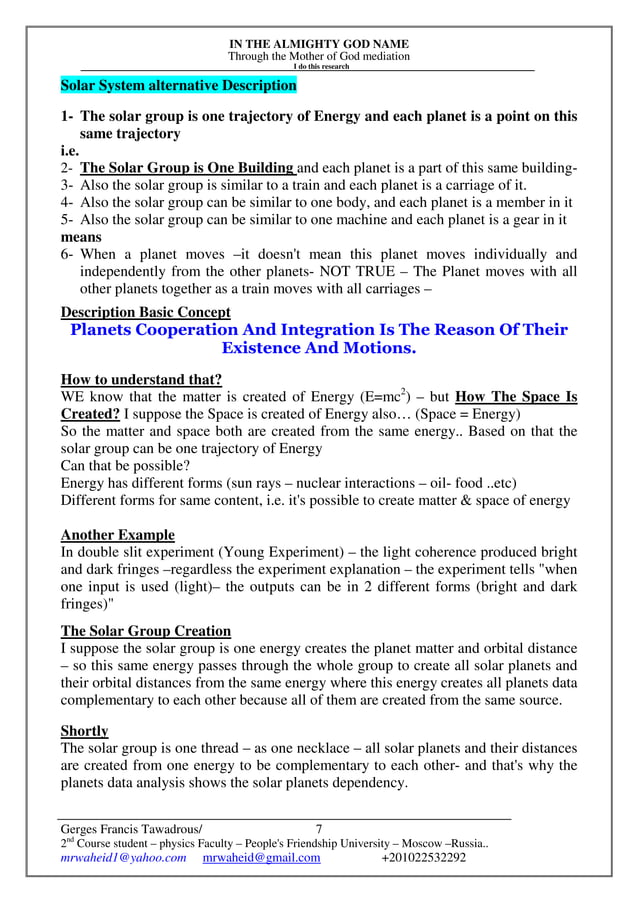 Solar System Motion Principle | PDF