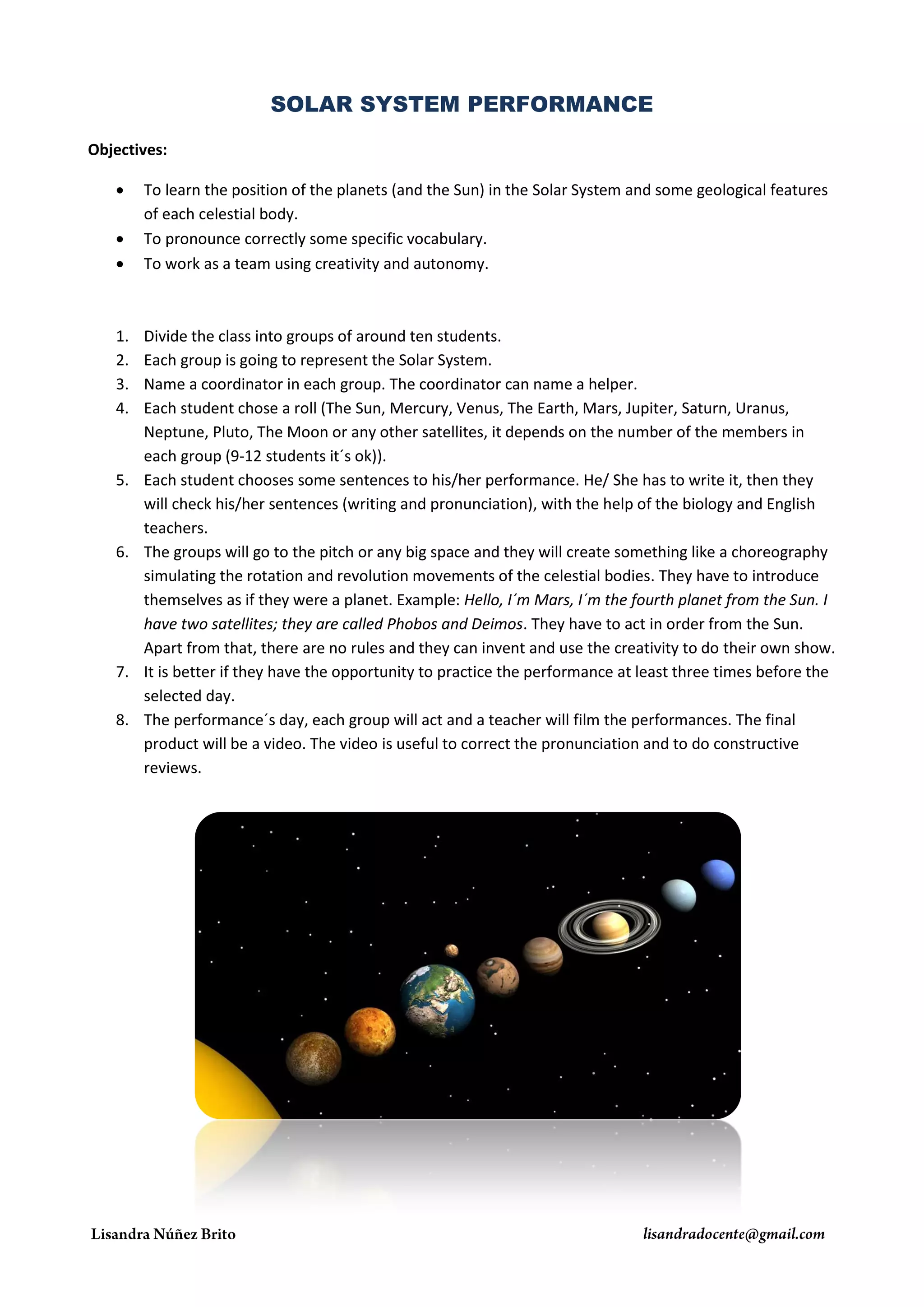 Solar System Performance de Lisandra Nubri | PDF