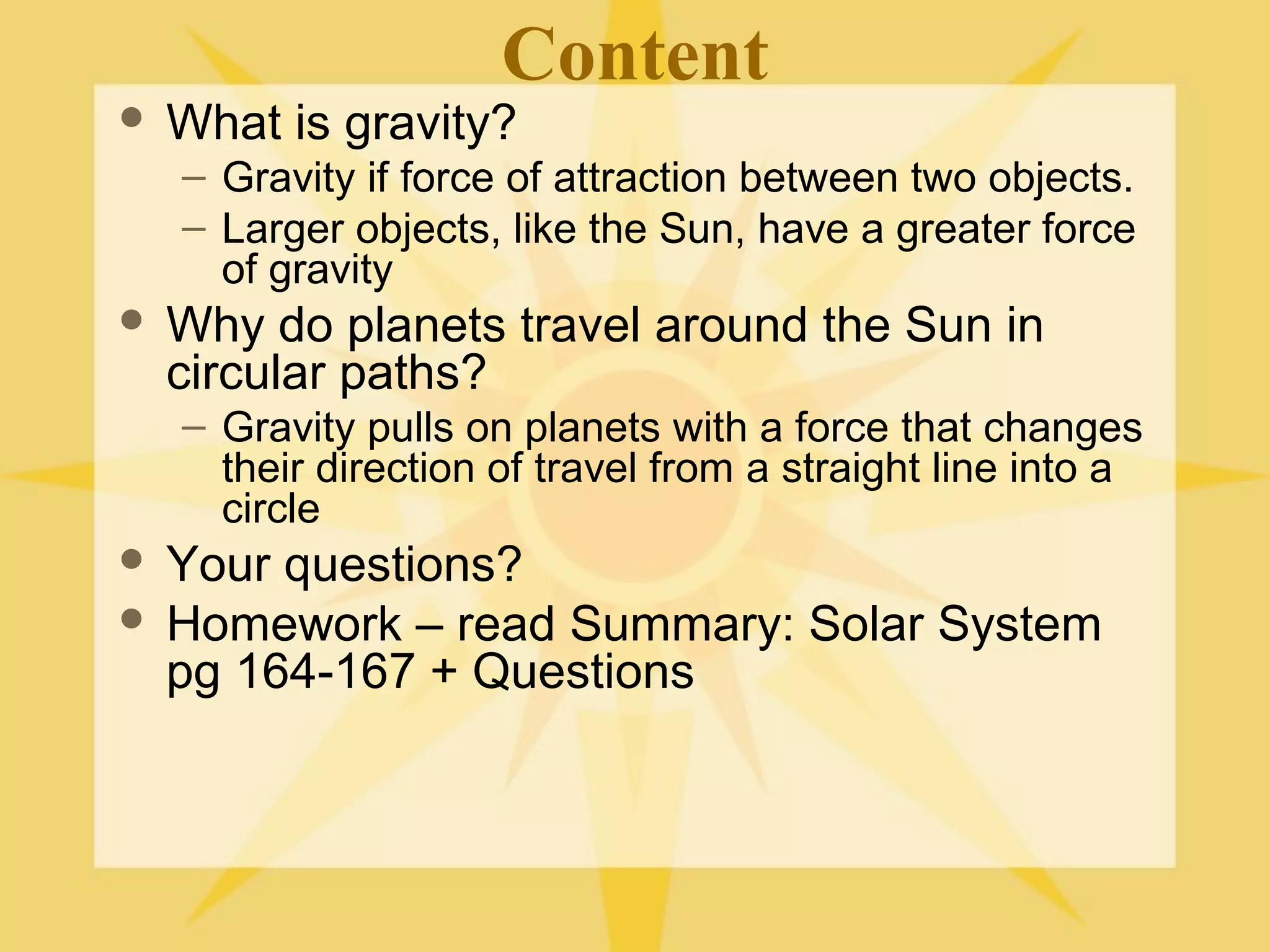 Solar System Gravity | PPT