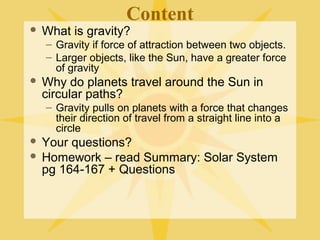 Solar System Gravity | PPT