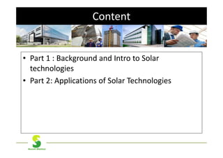 Solar technologies- Introduction and Basics | PDF