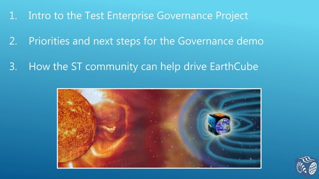 EarthCube Governance Intro for Solar Terrestrial End-user Workshop | PPT