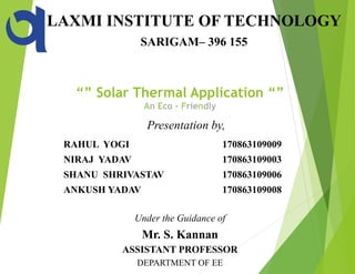 Solar Thermal Application - Electrical Power Generation - Eco Friendly ...