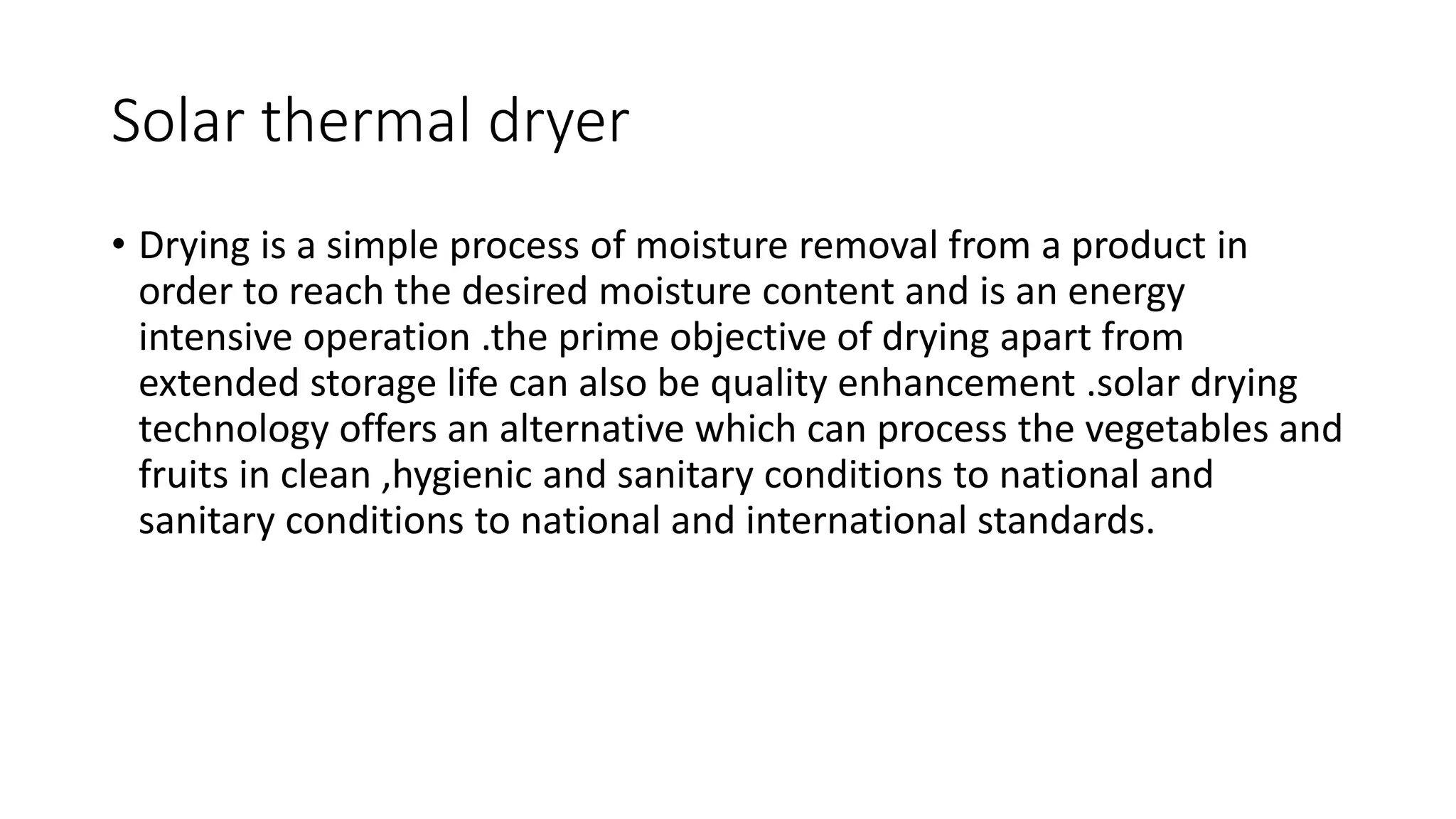 Solar thermal dryer | PPT