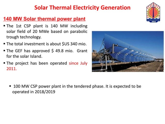 Solar thermal Energy in Egypt, Mr Eng. Ehab Ismael | PDF | Power and Energy Industry | Industries
