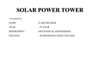 Solar tower | PPTX