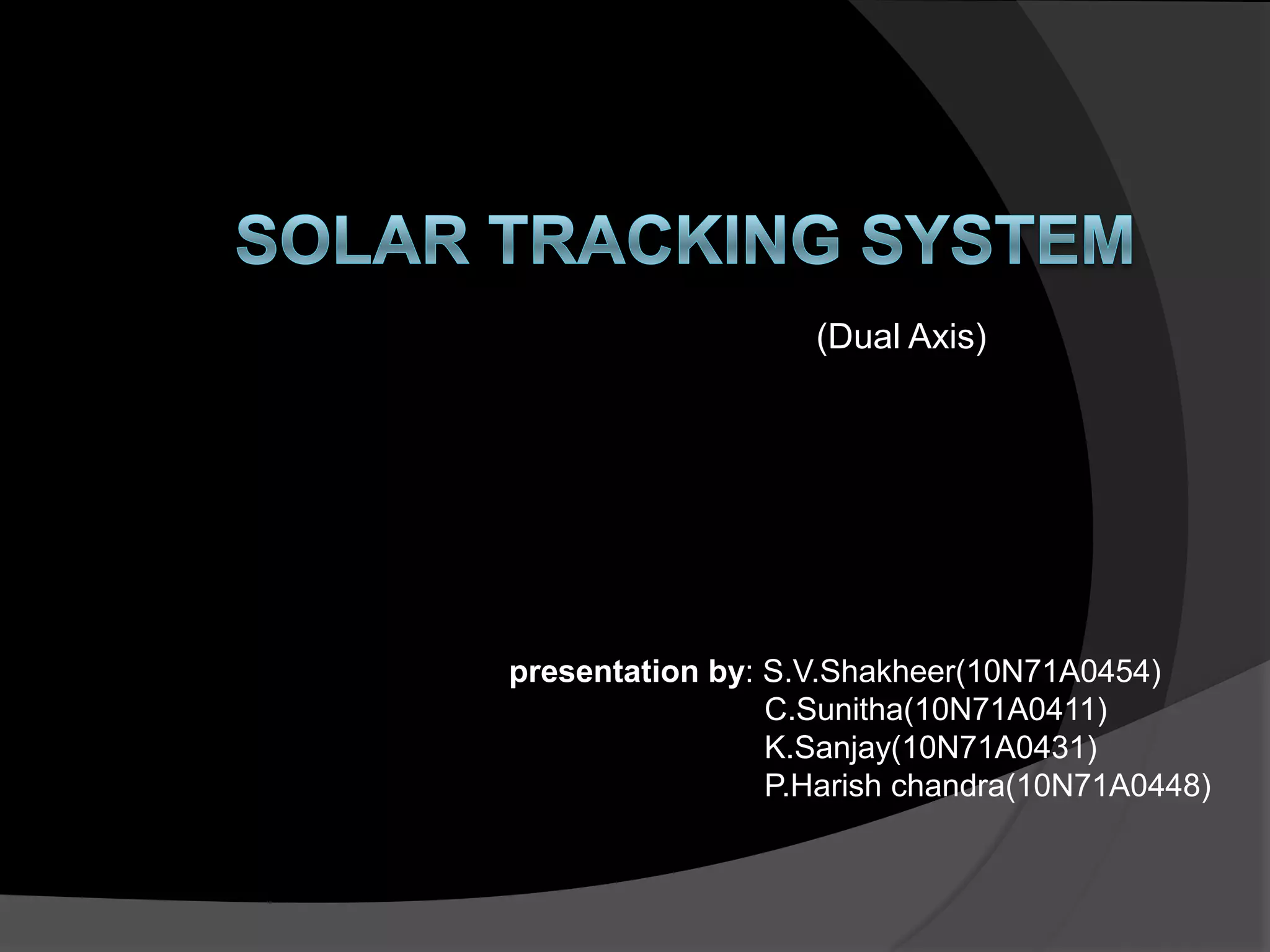 Solar tracking system | PPTX