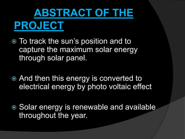 Solar tracking system | PPT