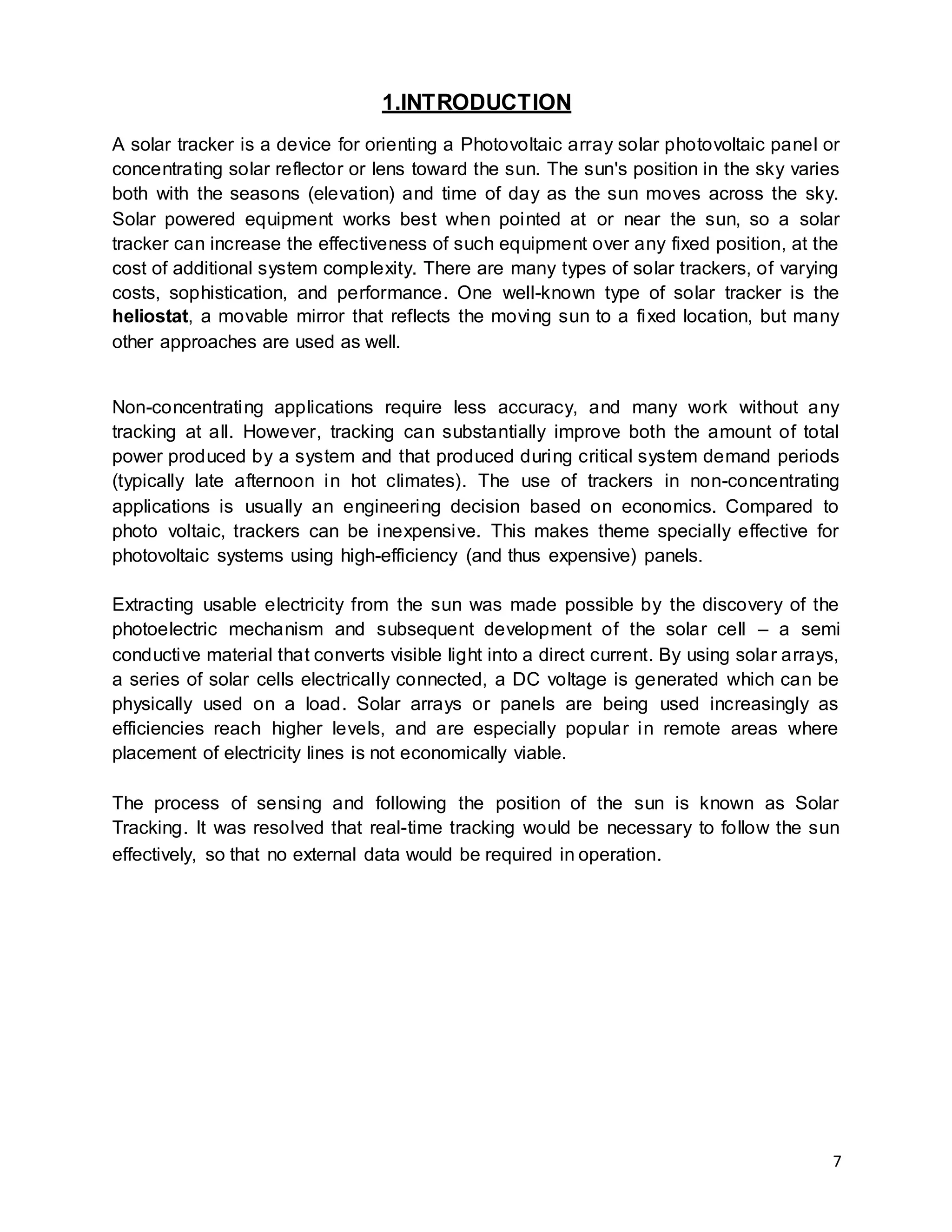 Solar tracking system final report GTU | DOCX