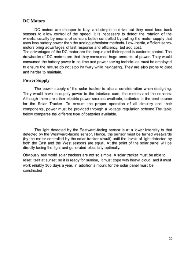 Solar tracking system final report GTU | DOCX