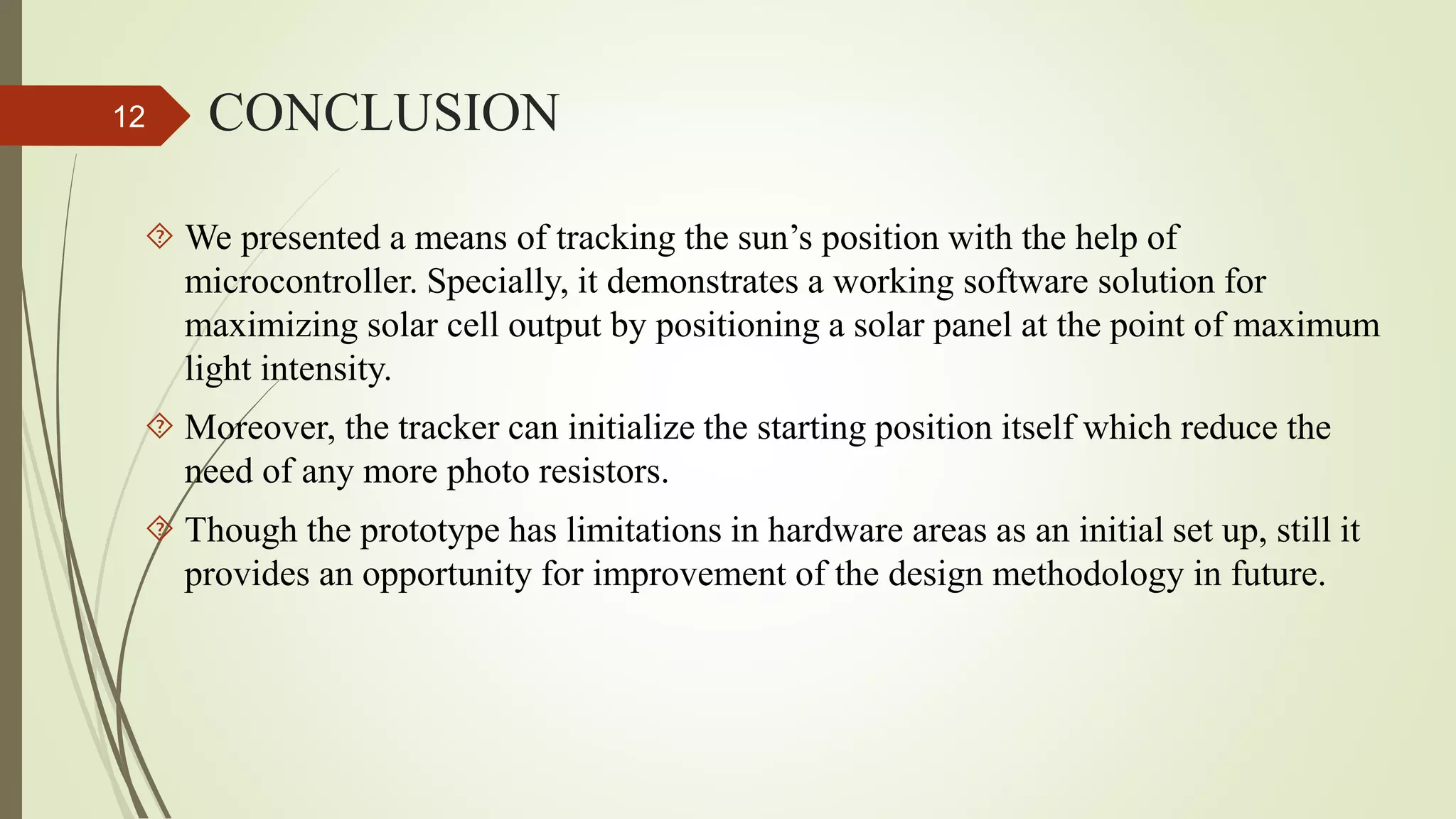 Solar tracking system using 8051 microcontroller | PPTX