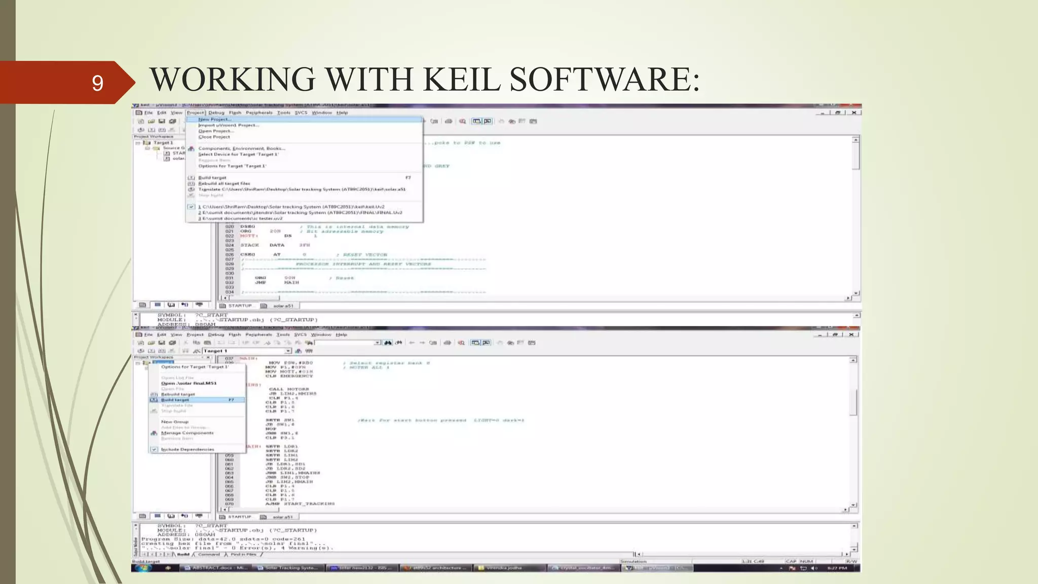 Solar tracking system using 8051 microcontroller | PPTX