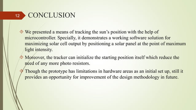 Solar tracking system using 8051 microcontroller | PPTX
