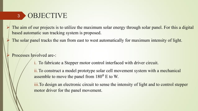 Solar tracking system using 8051 microcontroller. | PPTX | Physics | Science