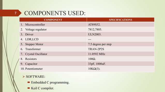 Solar Tracking System Using 8051 Microcontroller Pptx Physics Science