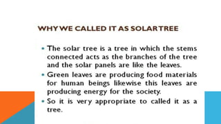 Solar tree ppt | PPT