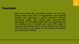 Solar tree | Basic of Solar Tree | Renewable Energy | Solar Panel | PPT