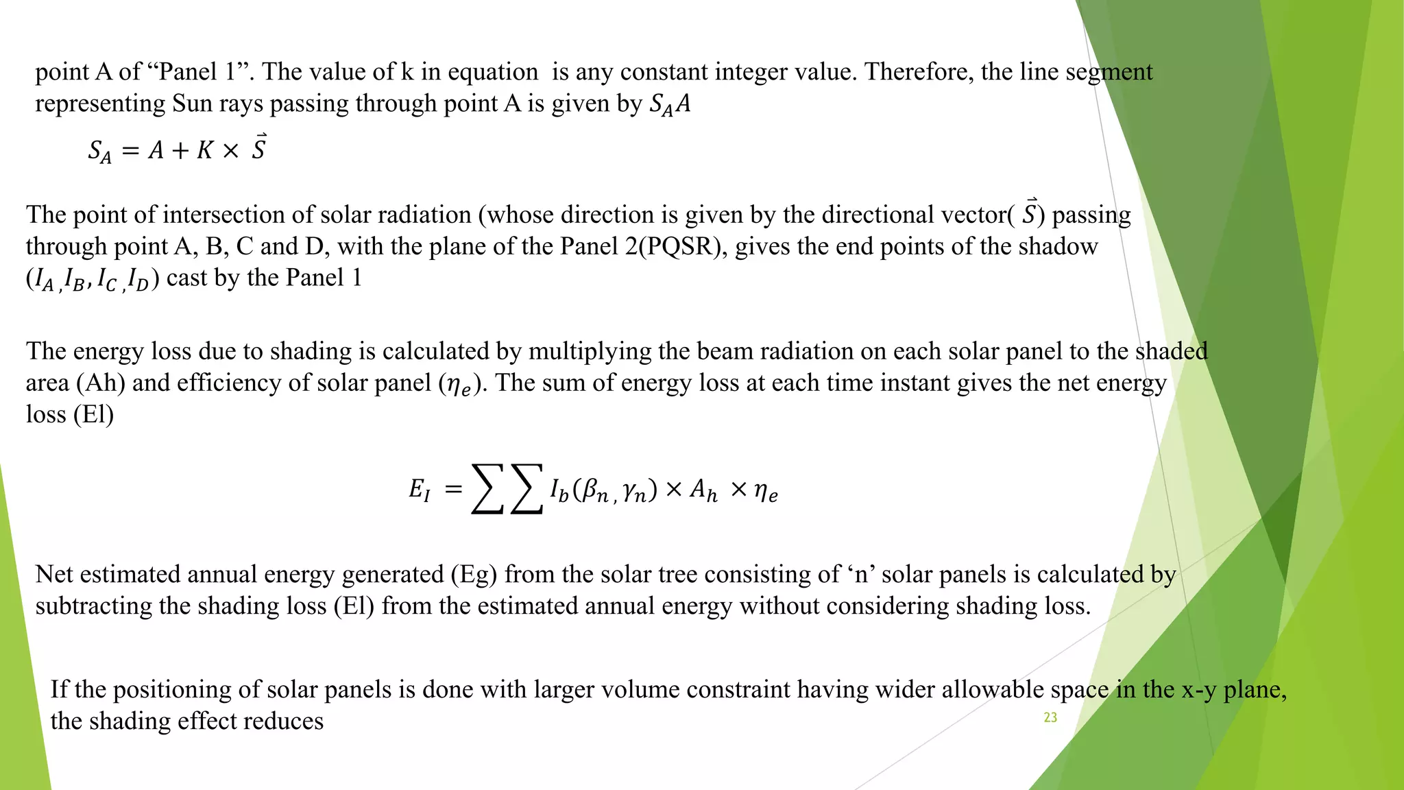 Solar tree design and frame work for maximised power output and ...
