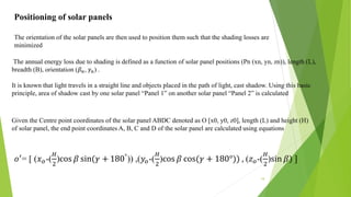 Solar tree design and frame work for maximised power output and ...