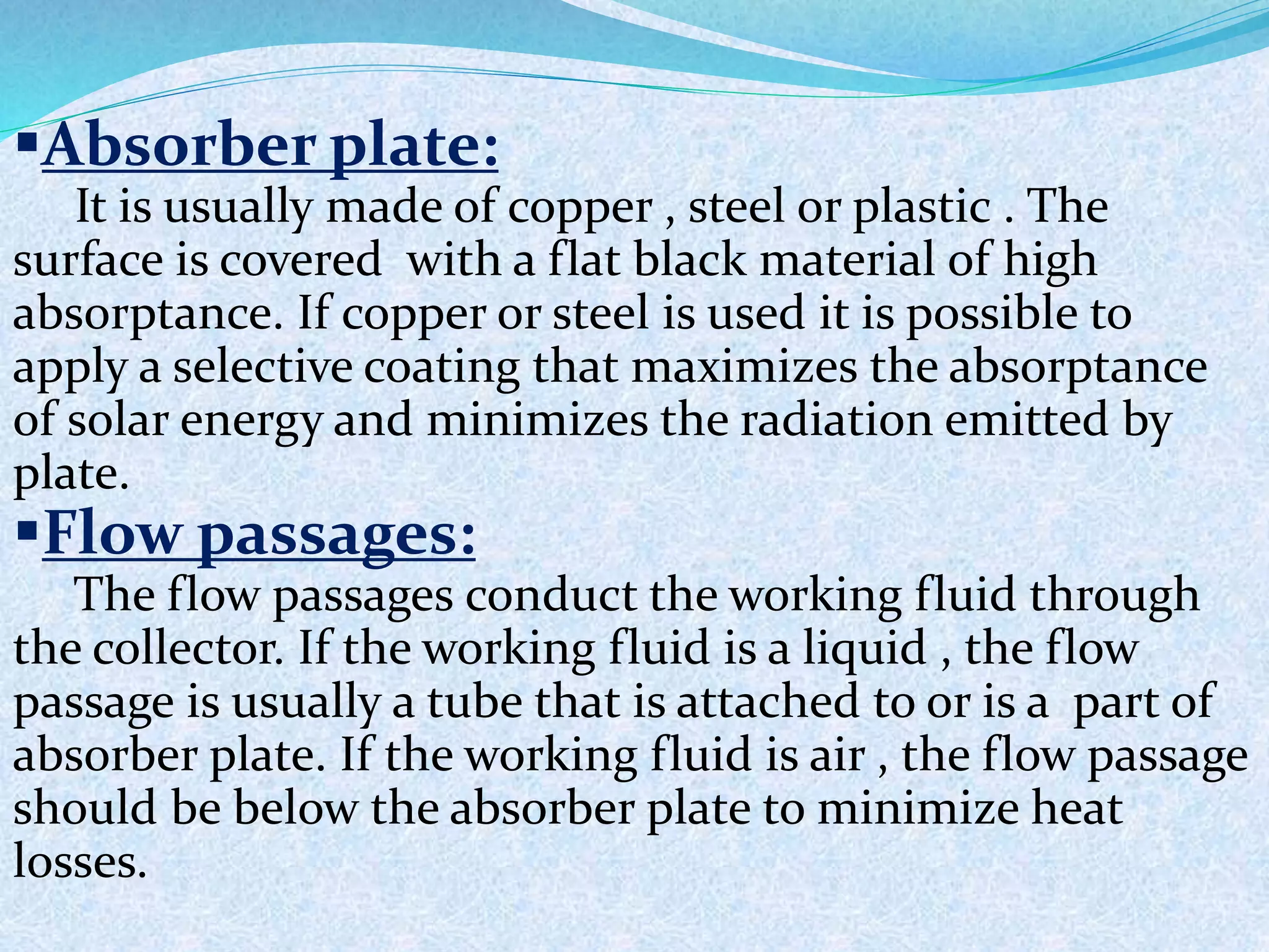 Solar flat plate collector | PPTX