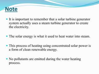 Solar Turbine Generator | PPTX