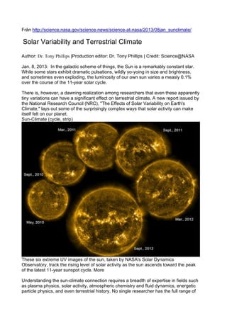 Solar variability terrestrial climate | PDF