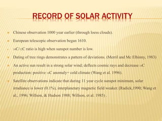 Solar variation and climatic changes | PPTX