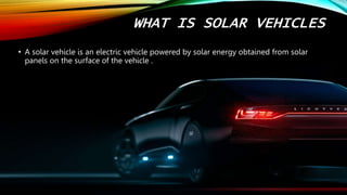 Solar vehicle seminar ppt | PPT
