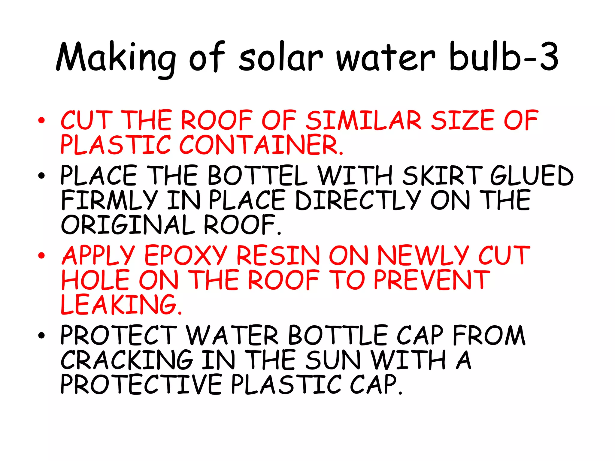 presentation of Solar water bulb | PPTX