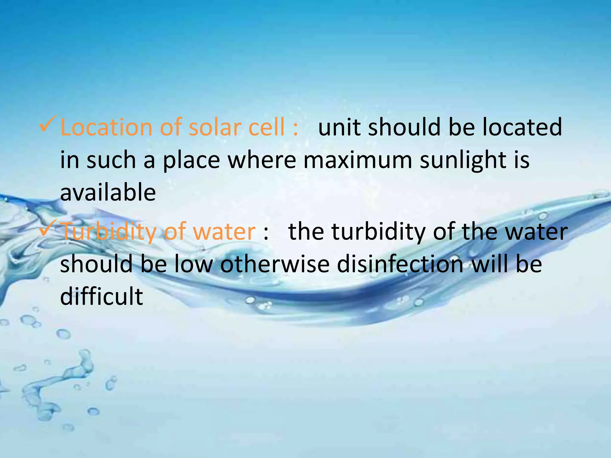Solar water disenfection | PPTX