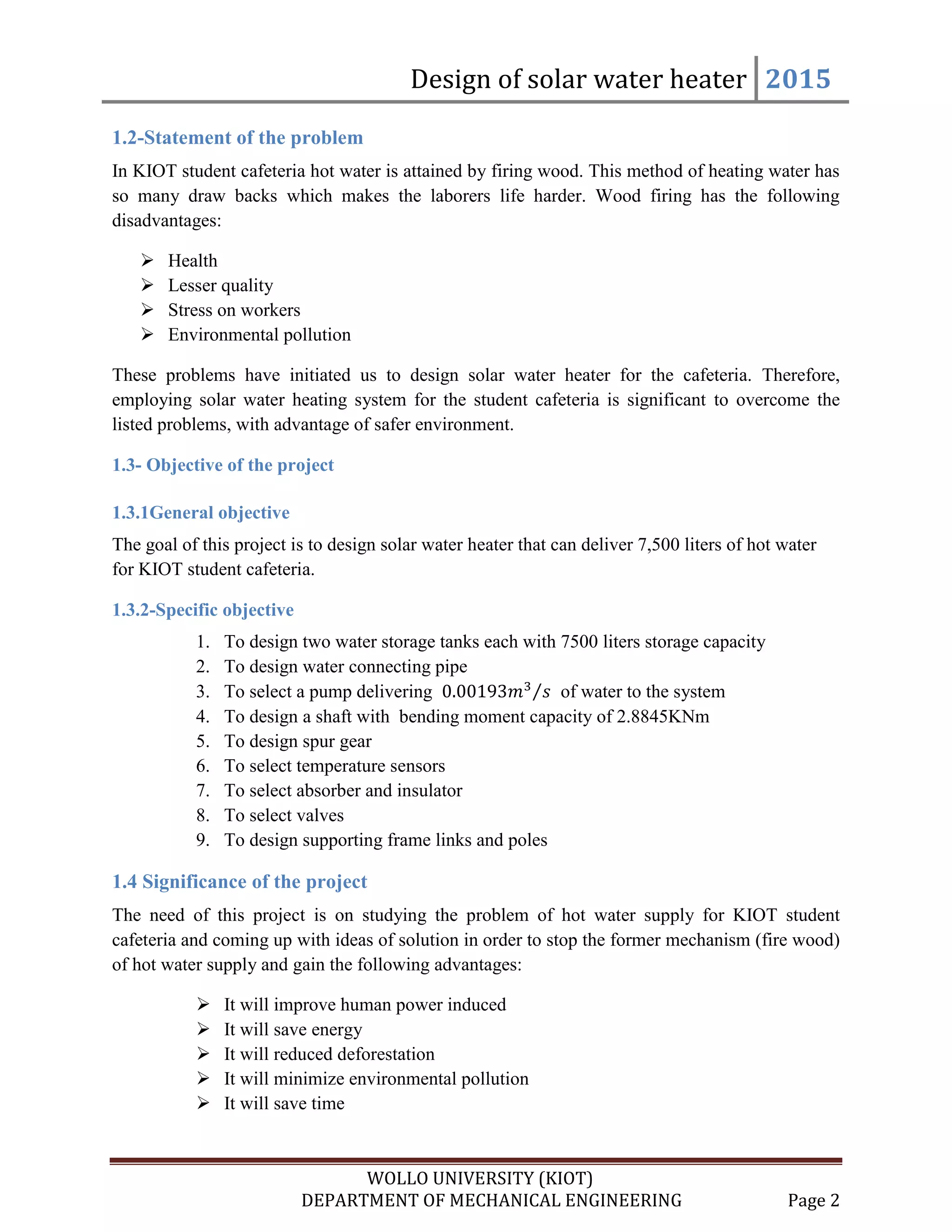 Solar water heater | PDF