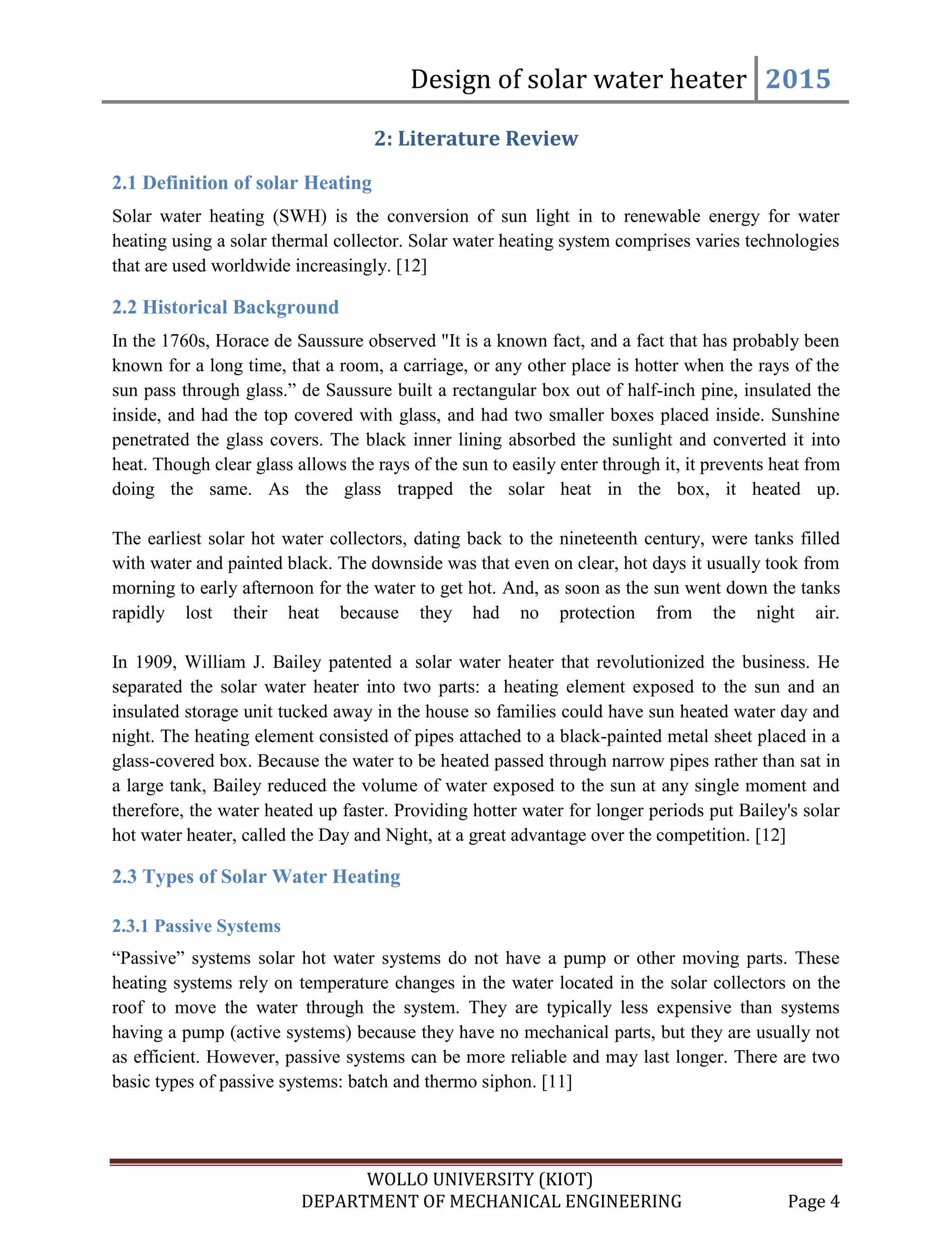 Solar water heater | PDF