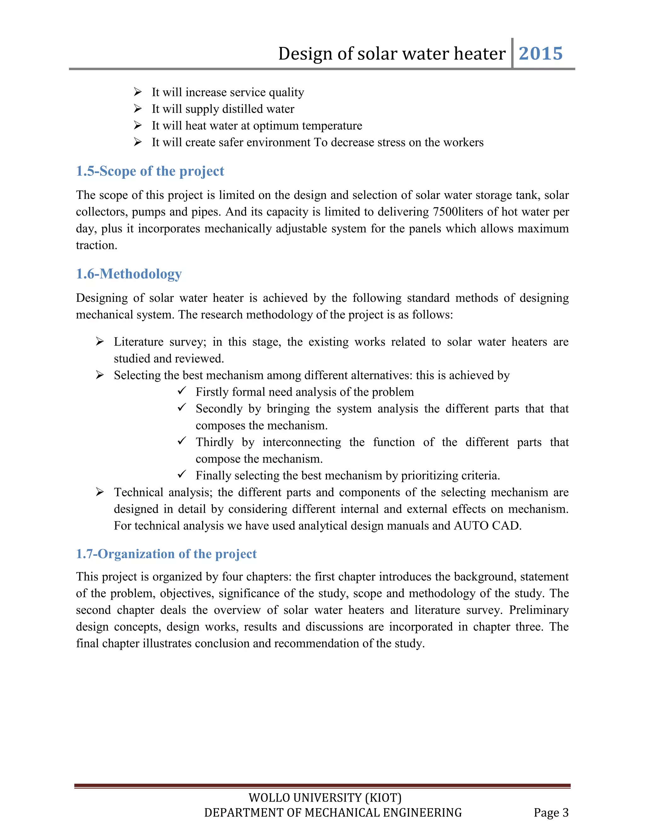 Solar water heater | PDF