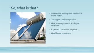 SOLAR WATER HEATING simulation using system advisor model (SAM) | PPTX