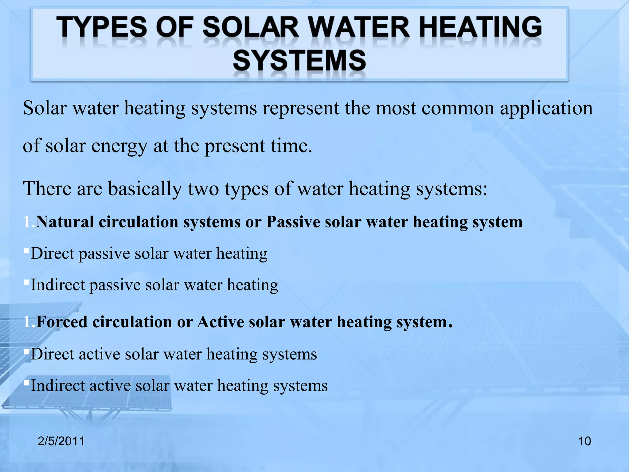 Solar water heating system | PPT