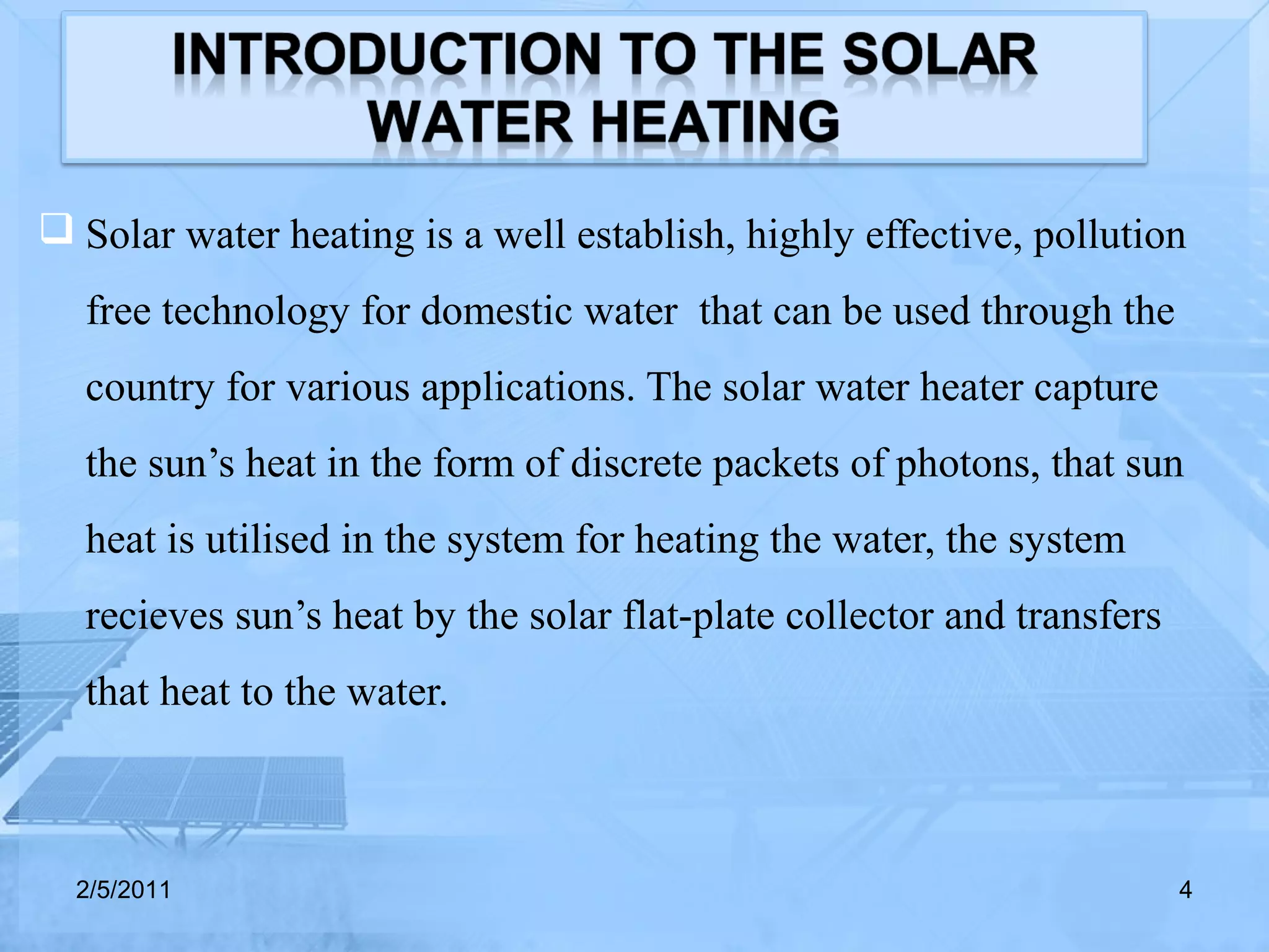 Solar water heating system | PPT
