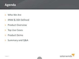 SolarWinds IP Address Manager New Version 3.1 is here! | PPTX