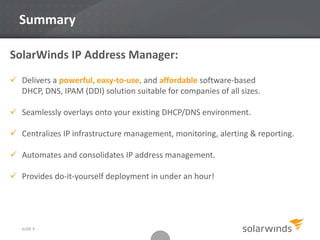 SolarWinds IP Address Manager New Version 3.1 is here! | PPTX