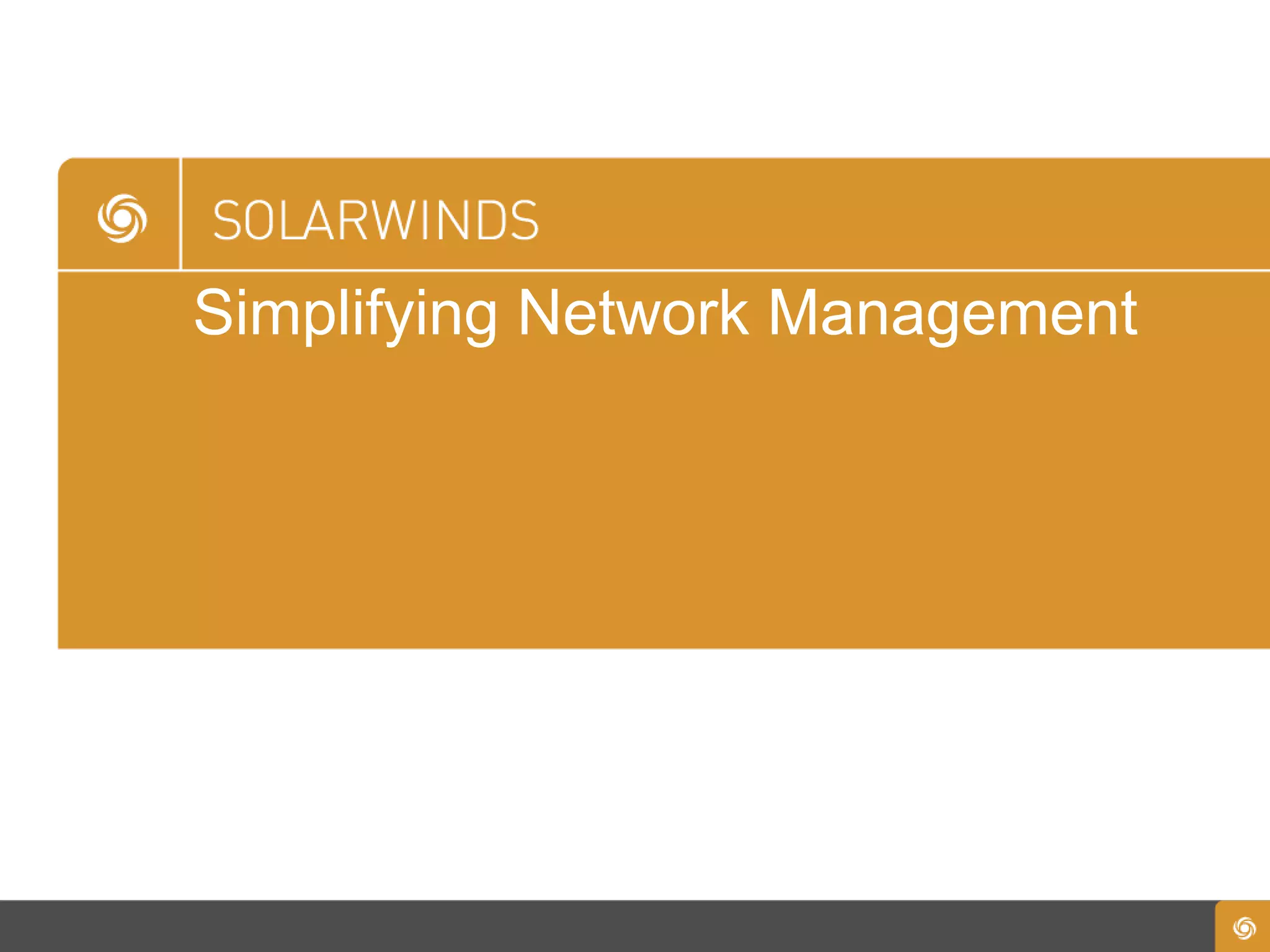 Solarwinds overview 2013 original | PPT