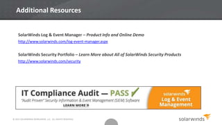 SolarWinds Presents Compliance with Log and Event Manager | PPTX